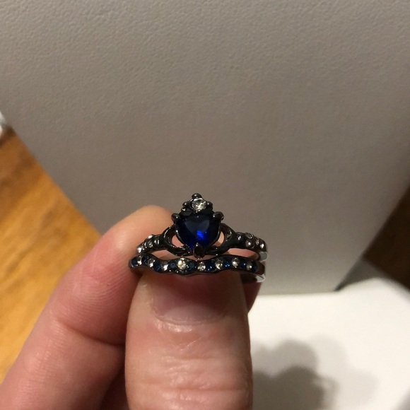 Jewelry | Unique Beautiful Blue Engagement Ring Set | Poshmark